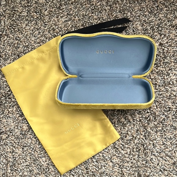 Gucci | Accessories | Gucci Blue And Yellow Eyeglass Case | Poshmark